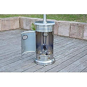 YZPFSD Style Selections/Garden Treasures 48,000 BTU Stainless Steel Floorstanding Liquid Propane Patio Heater，Portable Outdoor Heat Lamp