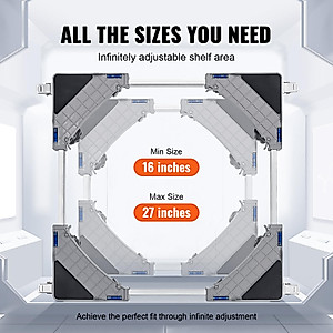 VEVOR Mini Fridge Stand, 27’’ Universal Mobile Base with 4 Strong Feet, 4 Locking Swivel Wheels, Adjustable Furniture Mover Mobile Base for Washing Machine, Refrigerator, Washer and Dryer