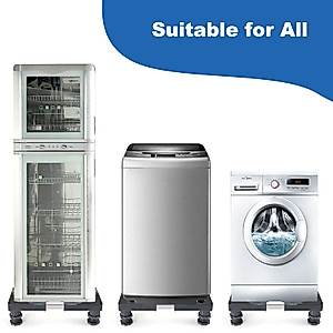 WBD WEIBIDA Mini Fridge Stand Adjustable Refrigerator Stand with 4 Strong Feet Universal Washer and Dryer Stand Heavy Duty Washing Machine Pedestal Fridge Platform for Dorm Appliance Universal Base