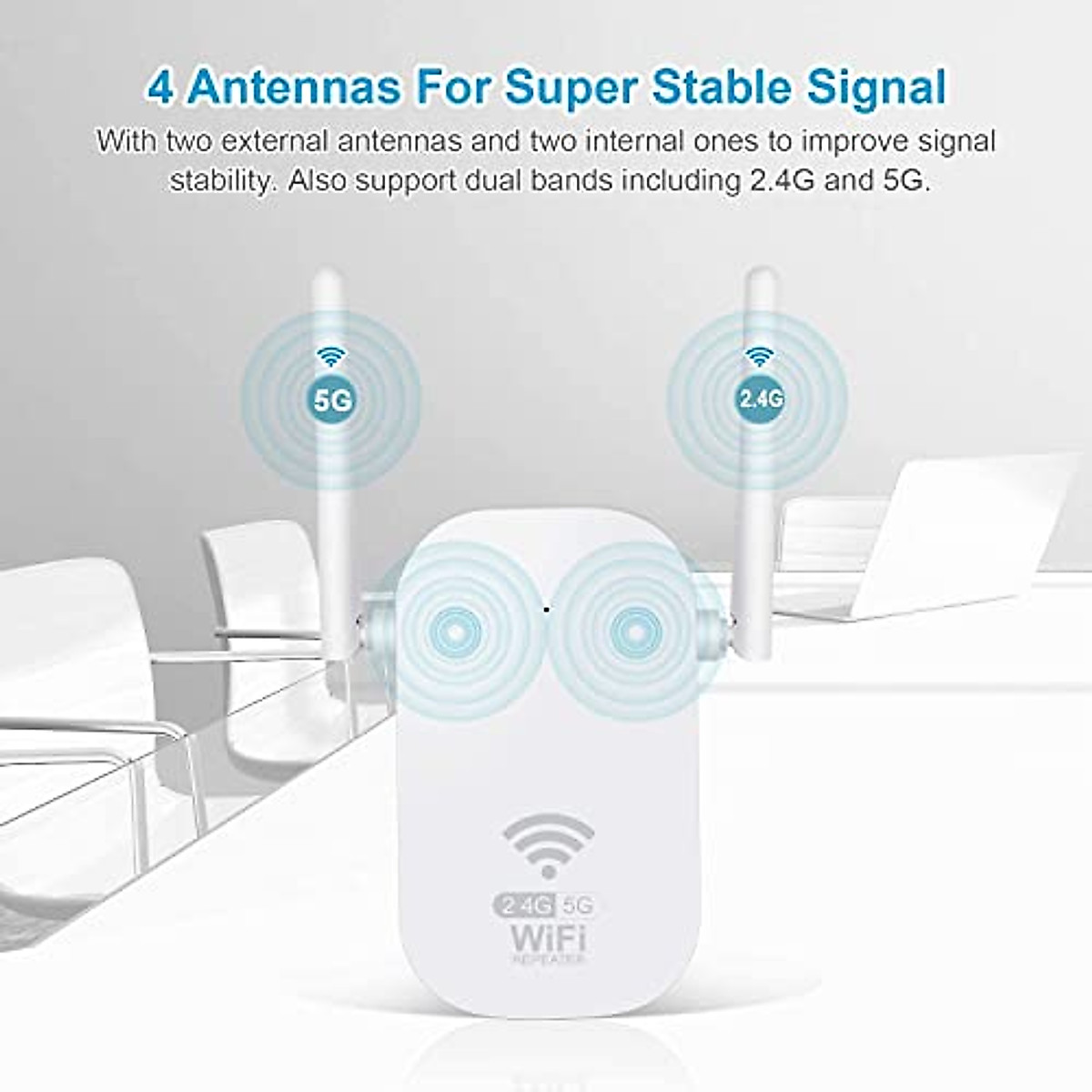 WiFi Extender, WiFi Extenders Signal Booster for Home WiFi Booster WiFi Repeater WiFi Range Extender Signal Booster up to 8000sq.ft, Wireless Internet Repeater 1200Mbps, Dual Band 2.4GHz/5GHz (1)