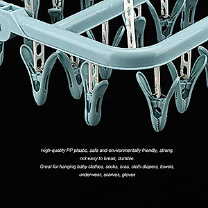 Entatial Underwear Hanger, Laundry Hanger, with 32 Clips Saving Space Laundry Hanger for Baby Clothes Socks(Blue)