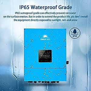 SUNGOLDPOWER UL1741 6000W 48Vdc Hybrid Solar Inverter, AC 240V Input, AC 120V/208V/240V Output Split Phase Inverter, AC Coupled, IP65 Rating Waterproof Inverter for Grid Tied and Off Grid System