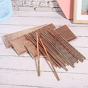 100Pcs Rose Gold Paper Straws Disposable Tableware for Party Birthday Wedding Celebrations Decorations
