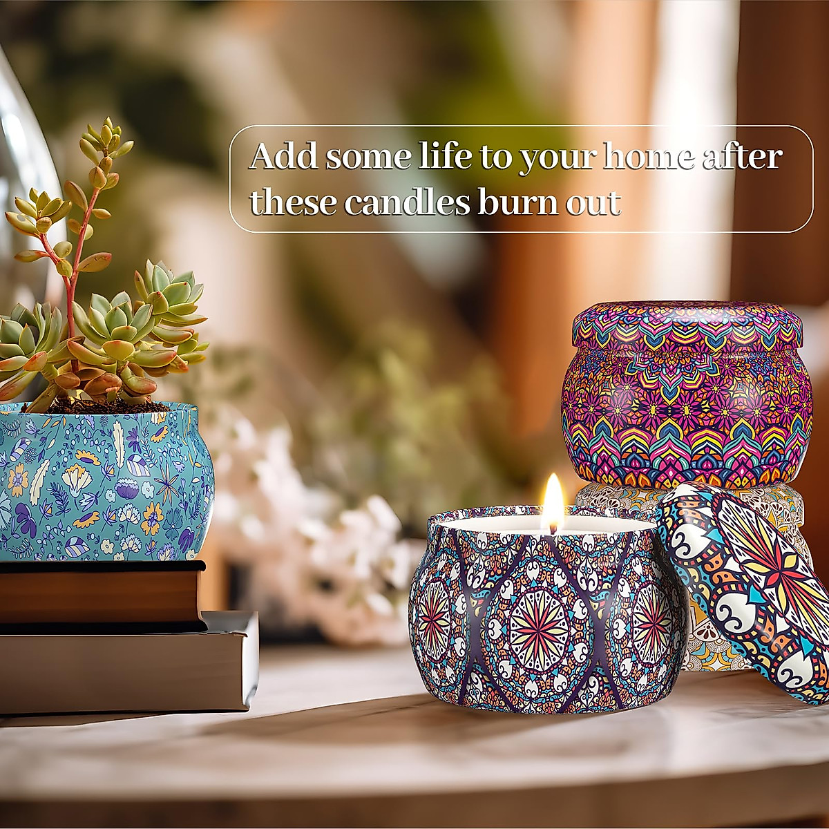 TranquilBliss Scented Candle Present Set, 4 Pack 4.4 Oz Scented Candles, 120H Lasting Burn Candles for Home Scented, Soy Wax, Presents for Women, Ideal Presents for Birthday