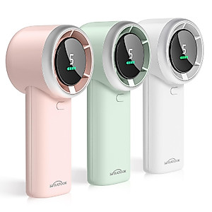 WHATOOK Portable Fan Handheld Mini Fan: High Speed Cooling Fan 10 Hours Battery Life Usb Rechargeable Personal Fan Small Essentials for Women Beach Travel Vacation(Pink)