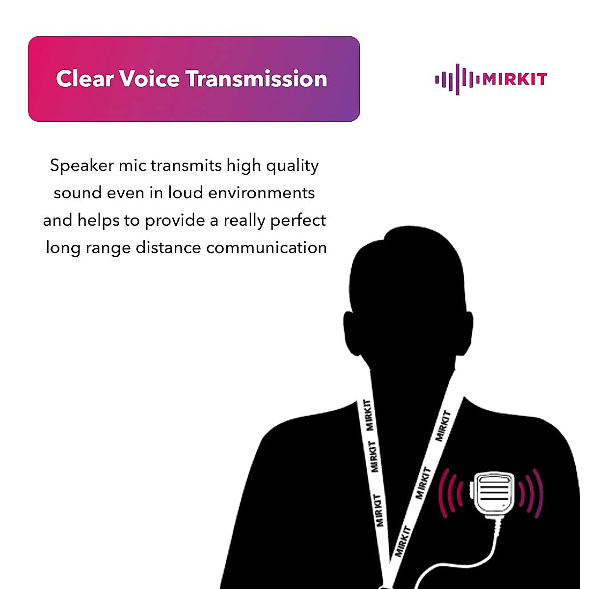 MIRKIT Heavy Duty Speaker Mic Compatible with Baofeng UV-5R, BF-F8HP, UV-82, UV-82HP. Push to Talk Microphone & Lanyard Ham Radio Operator. Radio Shoulder Mic ​Can be Used as Police Radio Mic