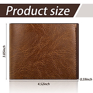 Sotiff 12 Pcs Leather Wallets Men Bulk Christmas Gift Blank PU Wallets for Father Laser Engraving DIY Present(Brown)
