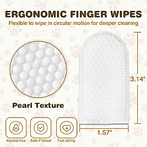 UrbanX Teeth Cleaning Wipes for Italian Greyhound and Other Companion Dogs, Remove Bad Breath, Plaque, and Tartar Buildup, No-Rinse Disposable Finger Toothbrush, Gentle Gum Care Pet Wipes, 60 Count