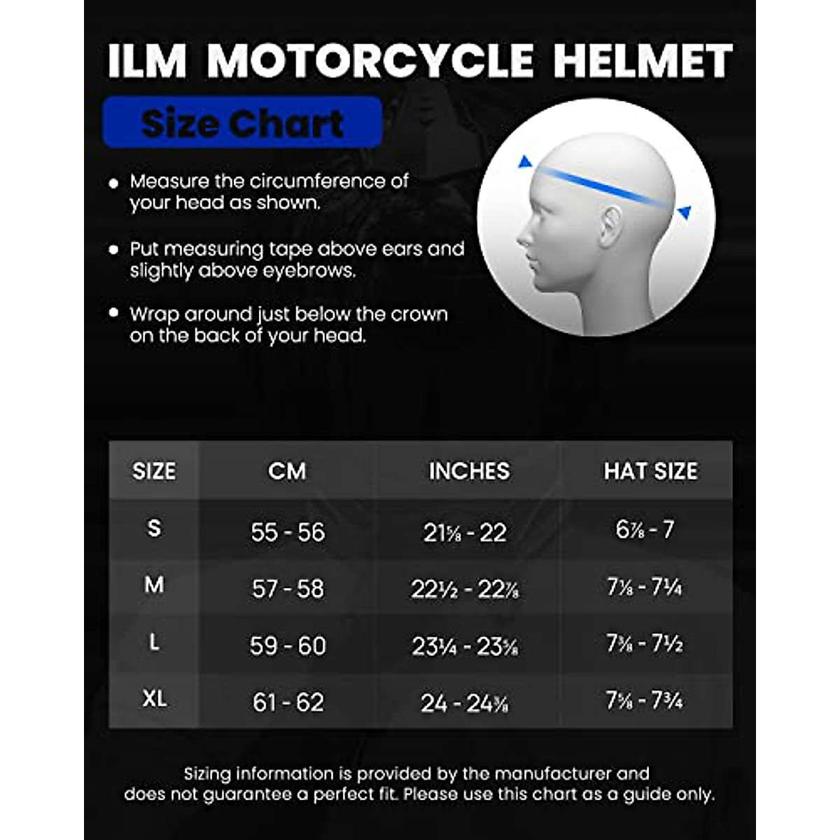 ILM Motorcycle Full Face Modular ATV Helmet Three in One Snowmobile Casco with Pinlock Anti Fog Visor for Men Women DOT Model-909F(Matte Black XXL)