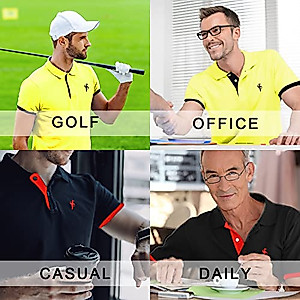 CEHT Mens Polo Shirts Short Sleeve Cotton Golf Polo Shirts for Men Slim Fit Casual Tops White