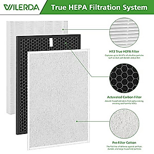 HR900 Replacement Filter Kit Compatible with Winix HR900, 3-in-1 H13 True HEPA Filter & Carbon Filter & Pre-filter, Replaces Part # 1712-0093-00 / Filter T and 1712-0094-00 / Filter U(1+1+6 Pack)