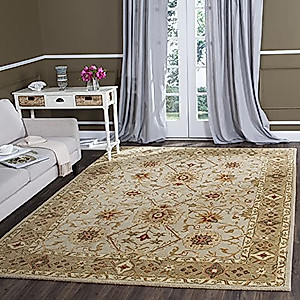 SAFAVIEH Antiquity Collection 7'6" x 9'6" Grey Beige / Sage AT816B Handmade Traditional Oriental Premium Wool Area Rug