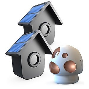 HTZSAFE Driveway Alarm- Driveway Alarms Wireless Outside Weatherproof Solar Motion Sensor&Detector- 1/2 Mile Long Range Driveway Alarm System- 1 Receiver + 2 Sensors