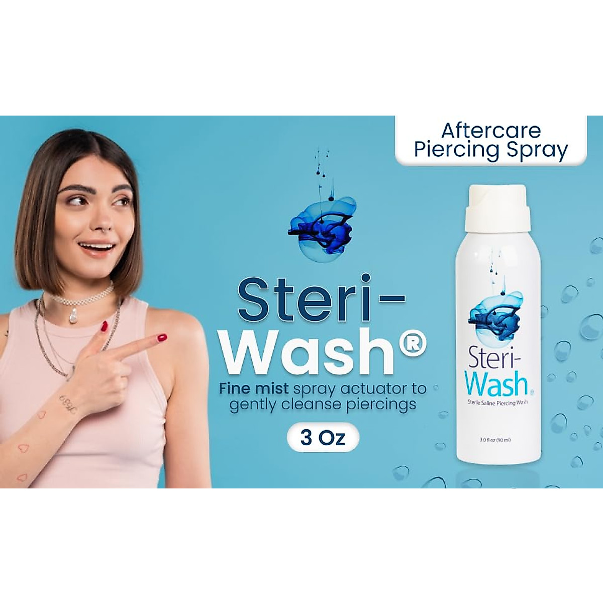 STERI - WASH Aftercare Piercing Spray 8 Oz