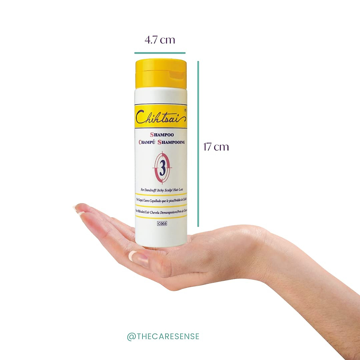 Chihtsai No.3 Shampoo for Hair Loss (8.3oz/250ml) - Eliminate dandruff & flakes, Smooths itchy scalp