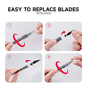 FOSHIO 2 Pack Exacto Knife, Grey Hobby Knife with 10-Piece Exacto Blades, Craft Knife with Safety Cap, Precision Knife for Pumpkin Carving, Modeling, Art, Working-Stencil, Scrapbooking, Crafting