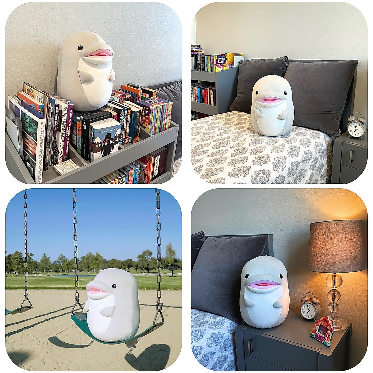 PlenPLAY 15" Large Baby Whale Plush Toy Pillow - Super Soft and Huggable Plushies for Kids and Whale Lovers - Meet G.Ricky, Your Cute Ocean Companion