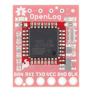 SparkFun OpenLog Open-source data logger works over a simple serial connection Supports microSD FAT16/32 cards up to 32GB Configurable baud rates up to 115200bps Preprogrammed ATmega328 and bootloader