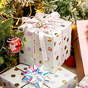 WRAPAHOLIC Wrapping Paper Roll - Rose Gold and Pink Set for Birthday Holiday Wedding Baby Shower - 3 Rolls - 30 inch X 120 inch Per Roll