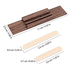 Ukulele Bridge Set Rosewood Bridge Plastic Nut & Saddle DIY Ukulele Replacement Part
