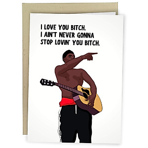 Sleazy Greetings Funny Birthday Card for Boyfriend Girlfriend | Funny Valentine's Day Anniversary Cards for Husband Him Or Her | I Love You Bitch Vine Meme Card
