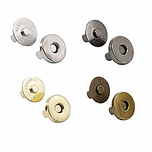 Magnetic Button Clasps Snaps Fastener Clasps for Sewing, Craft, Purses, Bags, Clothes, Leather 40 Sets(18mm-4 Colors)