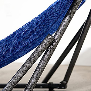 Best Home Fashion Hammock with Collapsible Steel Stand & Carrying Case, Portable & Adjustable, Perfect for Camping Beach Summer Patio, EZ Daze Foldable Hammock with Stand - Navy