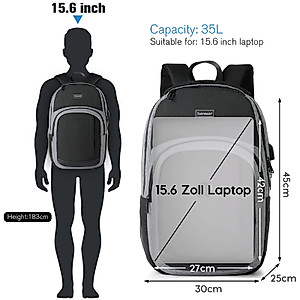 Laptop Backpack Travel, School Backpack for Men Women Boys Girls Anti Theft Water Resistant College Bookbag with Usb Charging Port Fits 15.6 Inch Notebook Over 3 Years Old