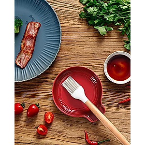 Yoeuen Ceramic Spoon Rest for StoveTop, Heat-Resistant Spoon Holder for Kitchen Counter, Large Utensil Rest for Spatula, Spoons or Tongs, Red 1pcs