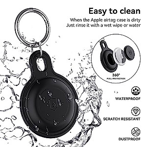 4 Pack Airtag Holder Keychain,Waterproof Apple airtag case with Key Ring,Silicone Air Tags Case for Luggage,Keys,Car,Bags,Kids,Backpack