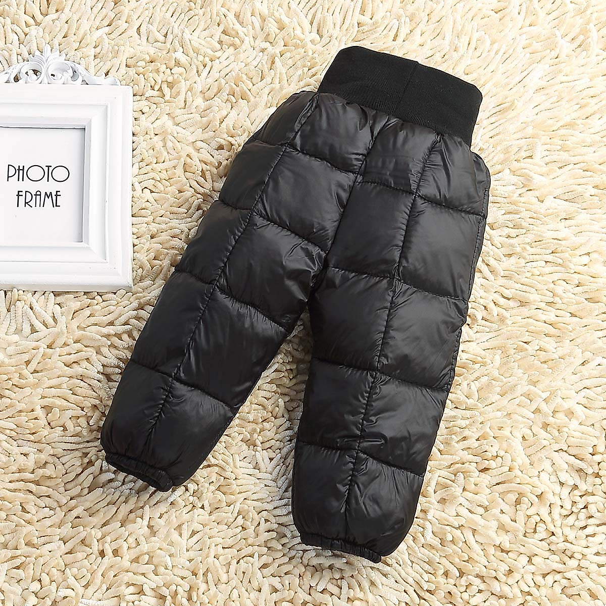 Baby Girls Full Length Pants Thicken Warm Down Pants Windproof Winter Snow Pants Trousers Black 18 Months