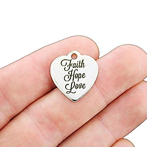 Bohemian Findings Religious Stainless Steel Charm - Faith Hope Love - Exclusive Line - Quantity Options - BFS680 Choose Quantity: 1 Charm