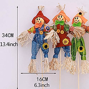 Halloween Fall Harvest Scarecrow Decoration, 8 Pack Small Standing Scarecrow Decor for Autumn, Halloween, Garden, Home, Yard, Porch, Thanksgiving Décor