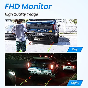 Upgrade Solar Wireless Backup Camera for Truck, AUTO-VOX 3Mins No Wires Install with Battery Powered Car Back Up Camera Systems, IP69K Waterproof Vehicles License Plate Reverse Camera for Trailer/SUV