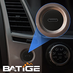 BATIGE Small USB 3.0 Male to Type C 3.0 Female Car Flush Mount Cable USB C 3.0 Panel Mount Extension Cable for Car Truck Boat Motorcycle Dashboard 3ft