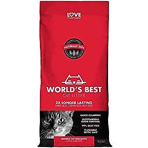 World's Best Cat Litter, Clumping Litter Formula for Multiple Cats, 28-Pounds