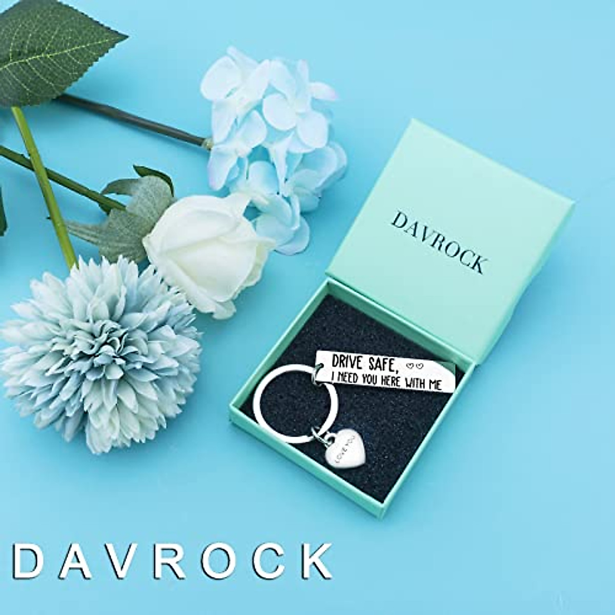 Christmas Gift For Stocking Stuffer Men Women Drive Safe Keychain Gifts for Men Boyfriend - I Need You Here With Me Driver Keyring From Daughter Son Wife Girls Birthday Christmas Anniversary