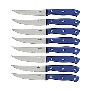 Oster - 128609.14 Oster Evansville High-Carbon Stainless Steel Cutlery Knife Block Set, 14-Piece, Yale Blue