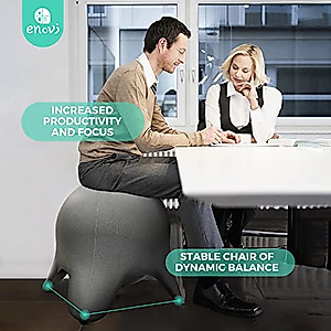 ENOVI Starfish Ball Chair, Yoga Ball Chair Exercise Ball Chair Ergonomic Design for Home Office Desk, Stability Ball & Balance Ball Seat to Relieve Back Pain, 24IN, FG