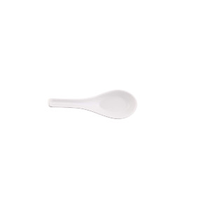 Nethan by MinhLong Premium Porcelain Ceramic Soup Spoon - 5.12 Inches (6 spoons, Plain White)