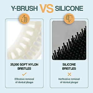 Y-Brush - Kids Electric Toothbrush - Y-Shaped Brush - 3 Months of Battery Life- NylonStart Kids Pack (4-12 Years) - Blue Whale Applicator - Innovation Awards at CES 2023