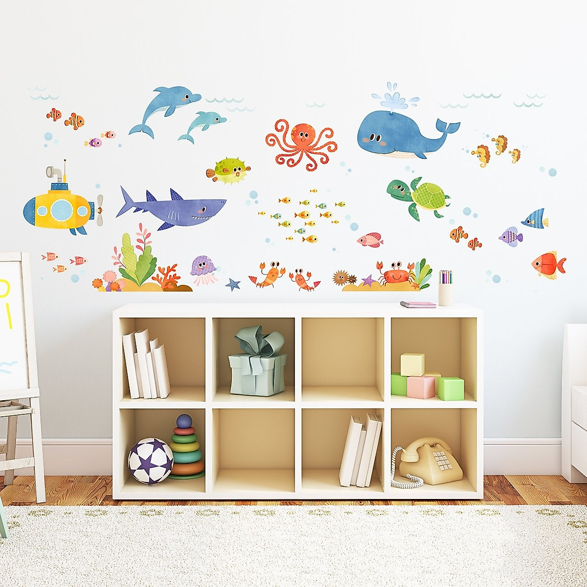 DECOWALL DS8-1611 Sea Adventure Kids Wall Stickers Wall Decals Peel and Stick Removable Wall Stickers for Kids Nursery Bedroom Living Room d?cor