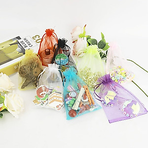 Organza Bags, Organza Bags 5 x 7 Inch, 50 Pcs White Sheer Party Favor Bags with Drawstring, Mesh Bags Drawstring, Jewelry Gift Bags, Small Mesh Gift Bags Candy Bags for Wedding Christmas Birthday