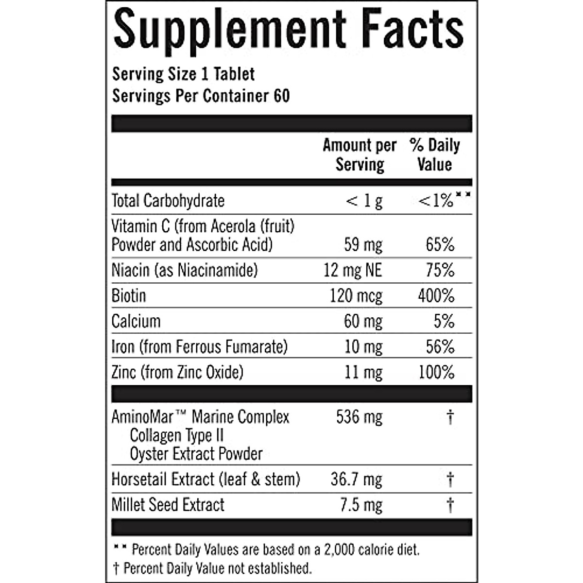 Viviscal Hair Growth Supplements for Women to Grow Thicker, Fuller Hair, Clinically Proven with Proprietary Collagen Complex, 60 Count (Pack of 1), 1 Month Supply