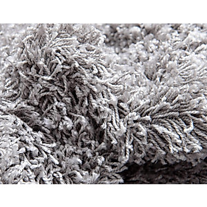 Unique Loom Solid Shag Collection Area Rug (8' x 11' Rectangle Cloud Gray)