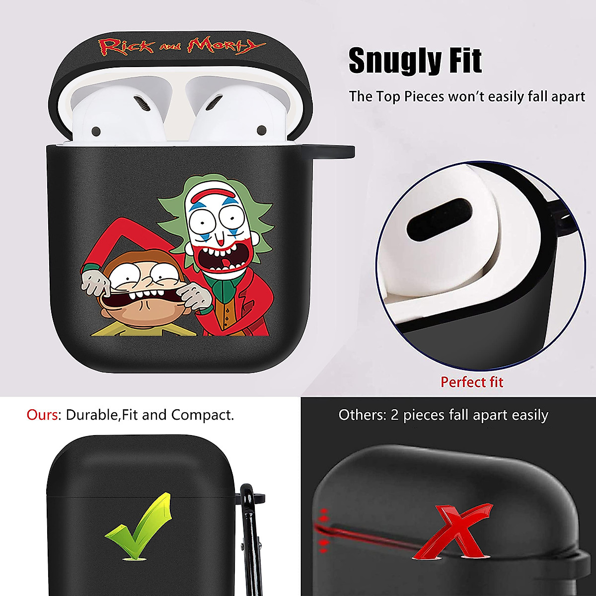 JoySolar for AirPod 2/1 IMD Hard Case Design Character Funny Cool Kawaii Cartoon Fashion Cute Unique Chic Aesthetic for AirPods Air Pods 2/1 Cover Cases Skin for Boys Girls Youth Teen (Grimace Rike)