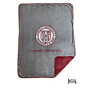 Dormitory 101 Cornell U Premium Plush Fleece Blanket - X Large 60"X80". Fits Queen or Twin XL Beds. Winter Holiday Graduation Gifts