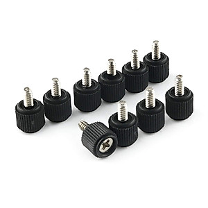 E-outstanding #6-32 Thumb Screw 10PCS #6-32 Black Nickle Plated Carbon Steel Philips PC Computer Case Thumbscrews Hand Tighten Thumb Screws