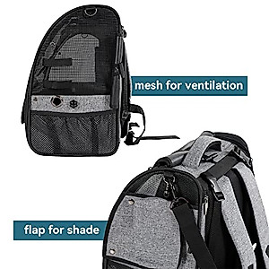 Petsfit Bird Carrier Medium Size with Stainless Steel Bowl, Parrot Backpack Includes Slide Tray for Easy Cleaning, 13" x 10" x 16"