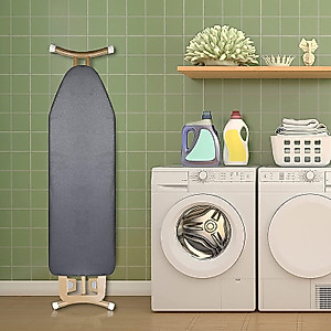 Ironing Board Cover,Extra Thick Heavy Duty Ironing Board Cover and Pad,Iron Board Cover,Ironing Board Covers,Iron Cover Replacement Ironing Board Cover Durable Foam 3 Layers,Easy-Fit,100% Cotton,Gray